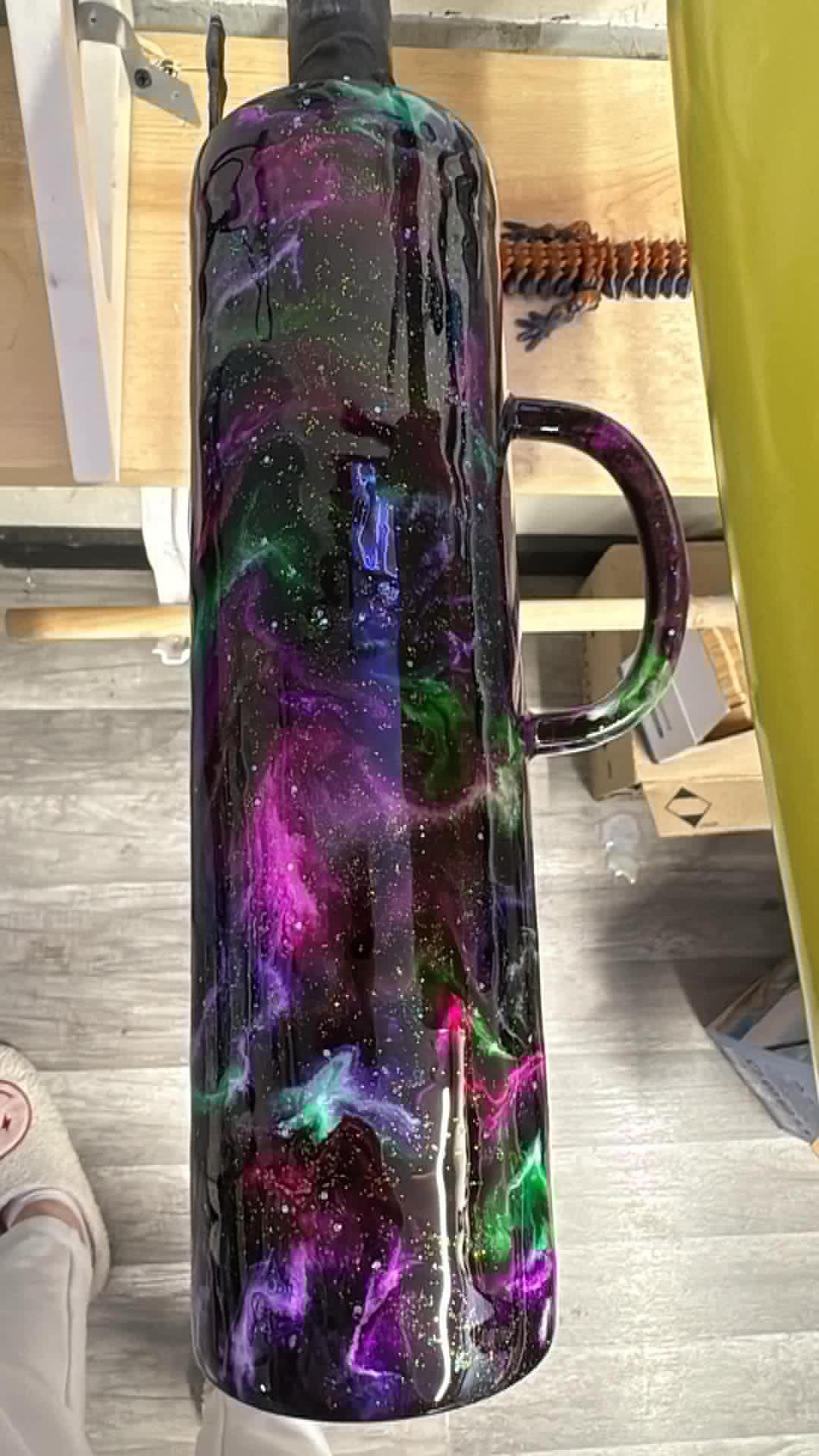 1268 ~ 32oz plump with handle maggie ~ black ~ ANGELA C – Chaotic Chaos Designs