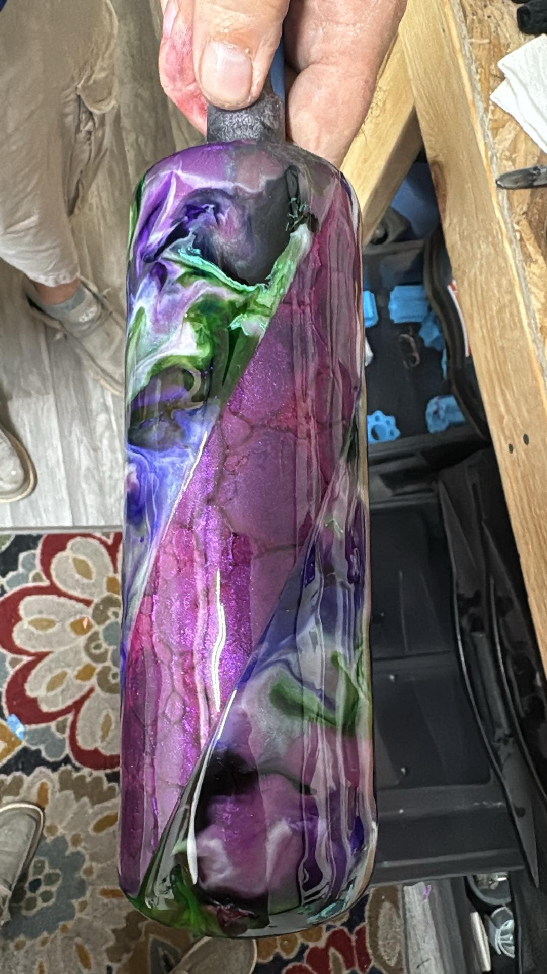 712 ~ 20oz Skinny ~ MAGENTA DRAGON SCALE TWISTED CHAOS ~ AMBER F ...